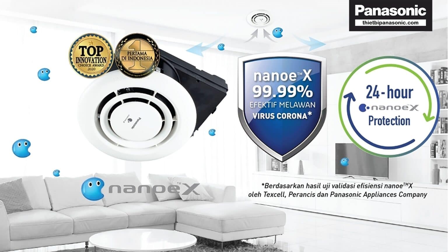Máy Phát Ion âm Panasonic FV-15CSD1 Khử Mùi Diệt Khuẩn