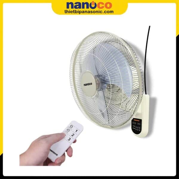 Quạt Treo Tường Nanoco NWF1612RC-BE Beige, Remote